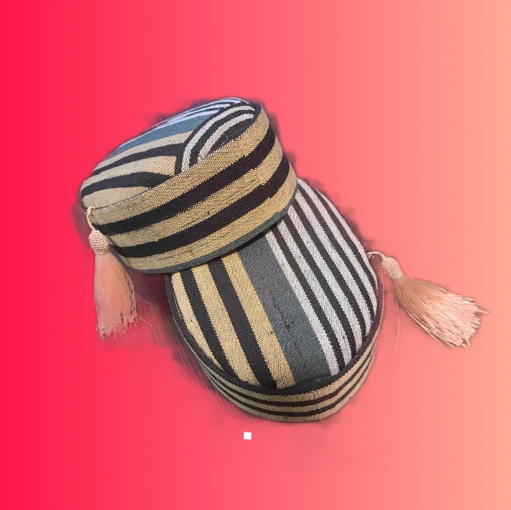 Aso-oke Fila Cap is Available in Red, Blue, Gold, and Black for Men ...