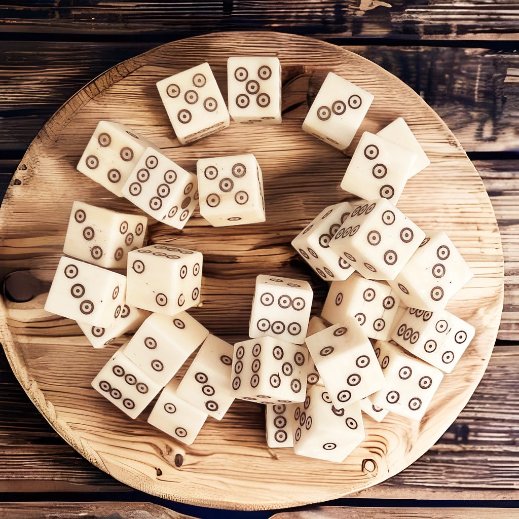 Medieval Bone Dice Viking Dice D6 For Gaming Etsy