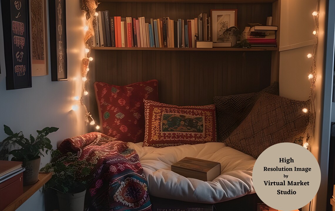 Zoom Virtual Background Reading Nook Background | Virtual Workspace ...