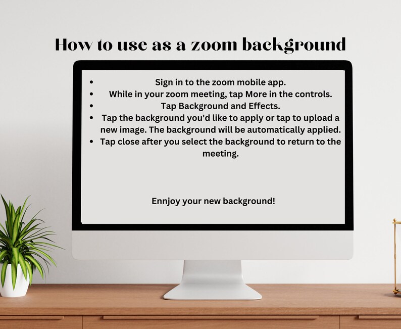 Zoom Virtual Backgrounds Modern Bamboo Wood Office Background Office ...