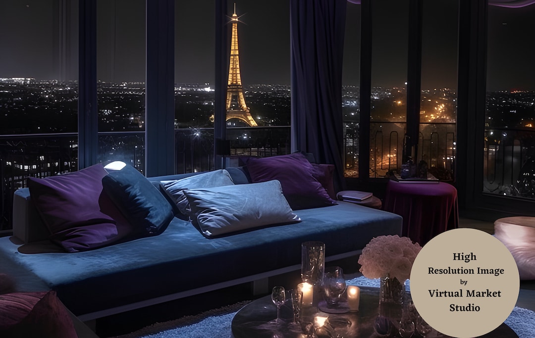 Zoom Virtual Background Paris Night View Background | Virtual Workspace ...