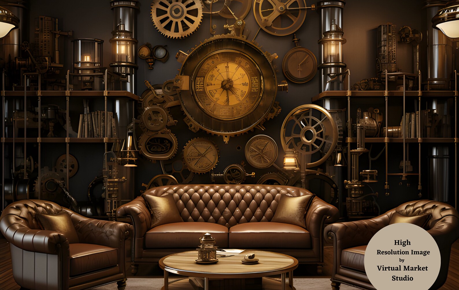 Zoom Virtual Background Modern Clock Theme Style Office Background ...