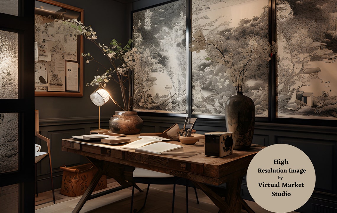 Zoom Background Japanese Theme Luxury Modern Office Background ...