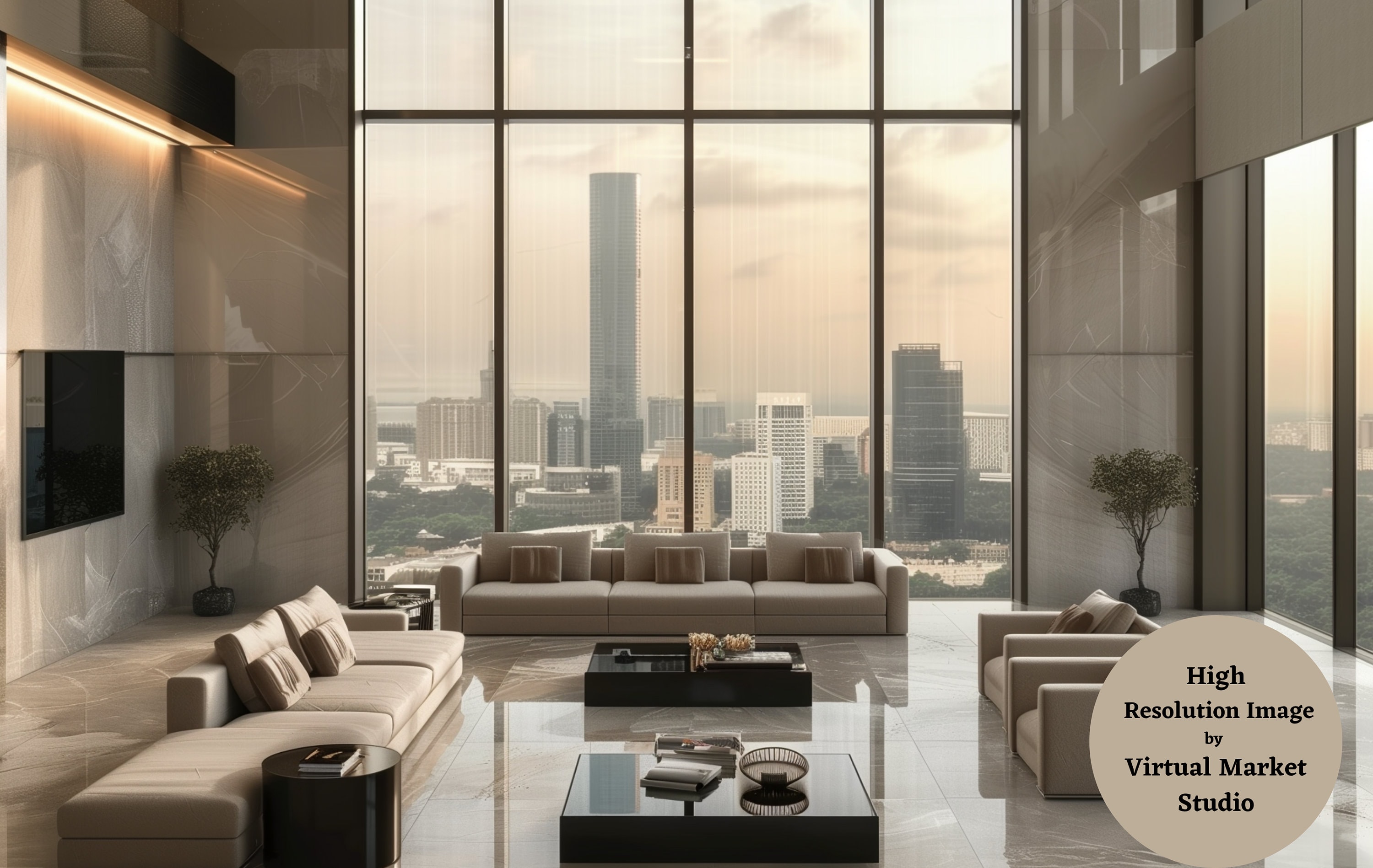 Zoom Background Luxury Modern Living Room With Marble Floor | Elevate ...