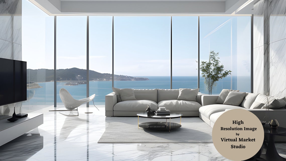 10 Luxury Zoom Background Modern Living Room With Marble Floor ...