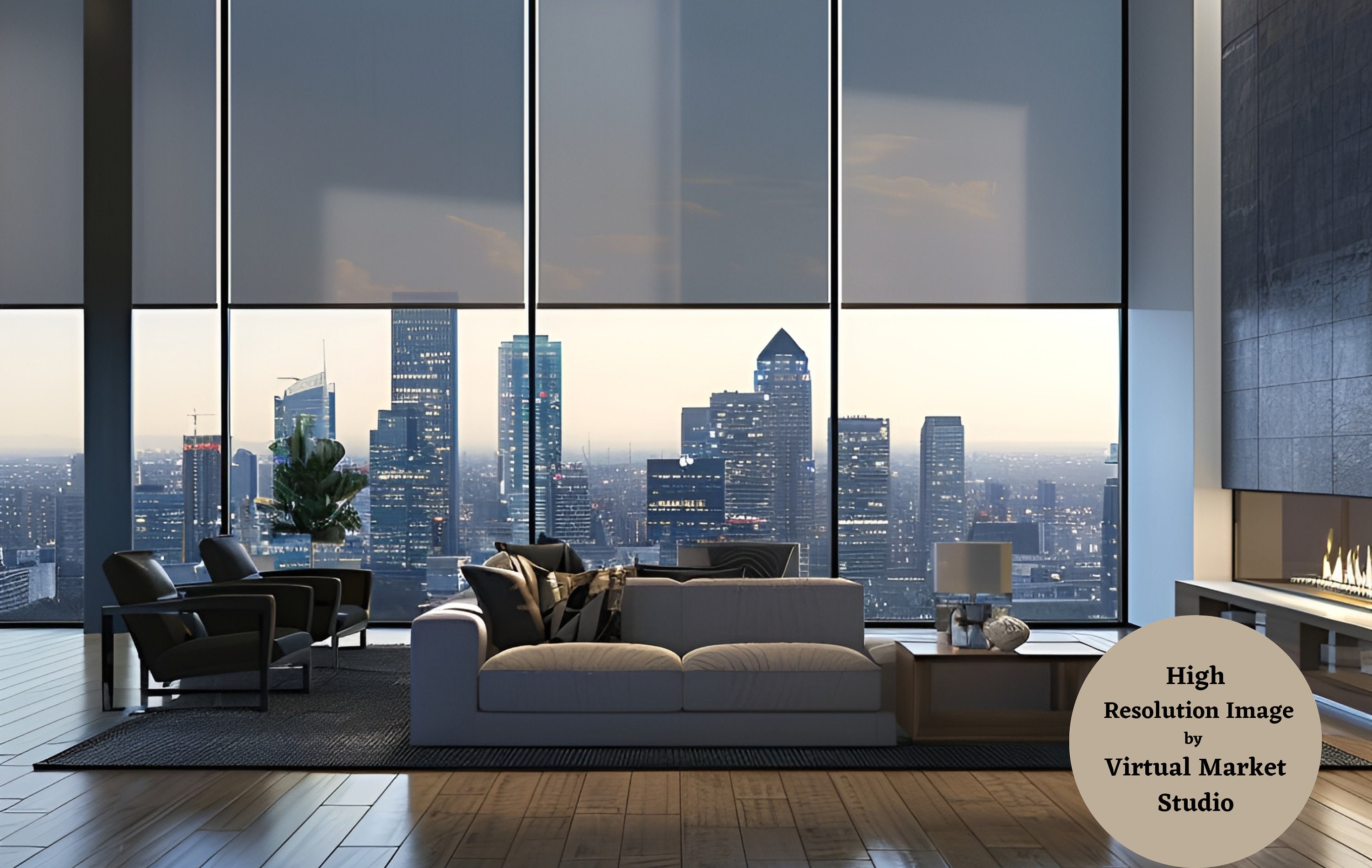 Zoom Background Luxury Modern Living Room With Marble Floor | Elevate ...