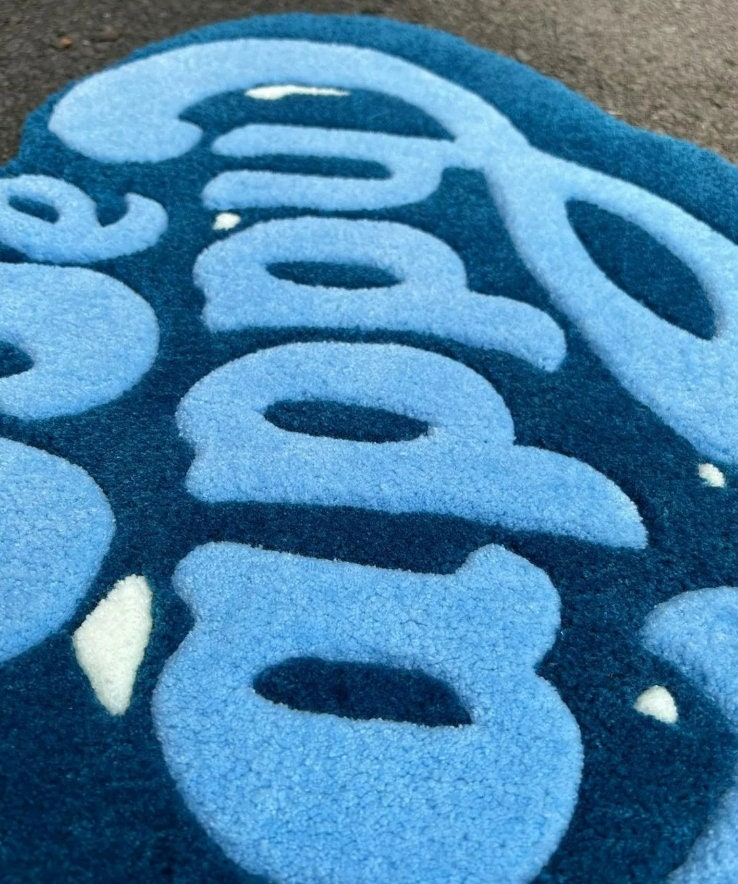 Be Happy Rug Text Tufted Rug Handmade Tufted Rugs - Etsy