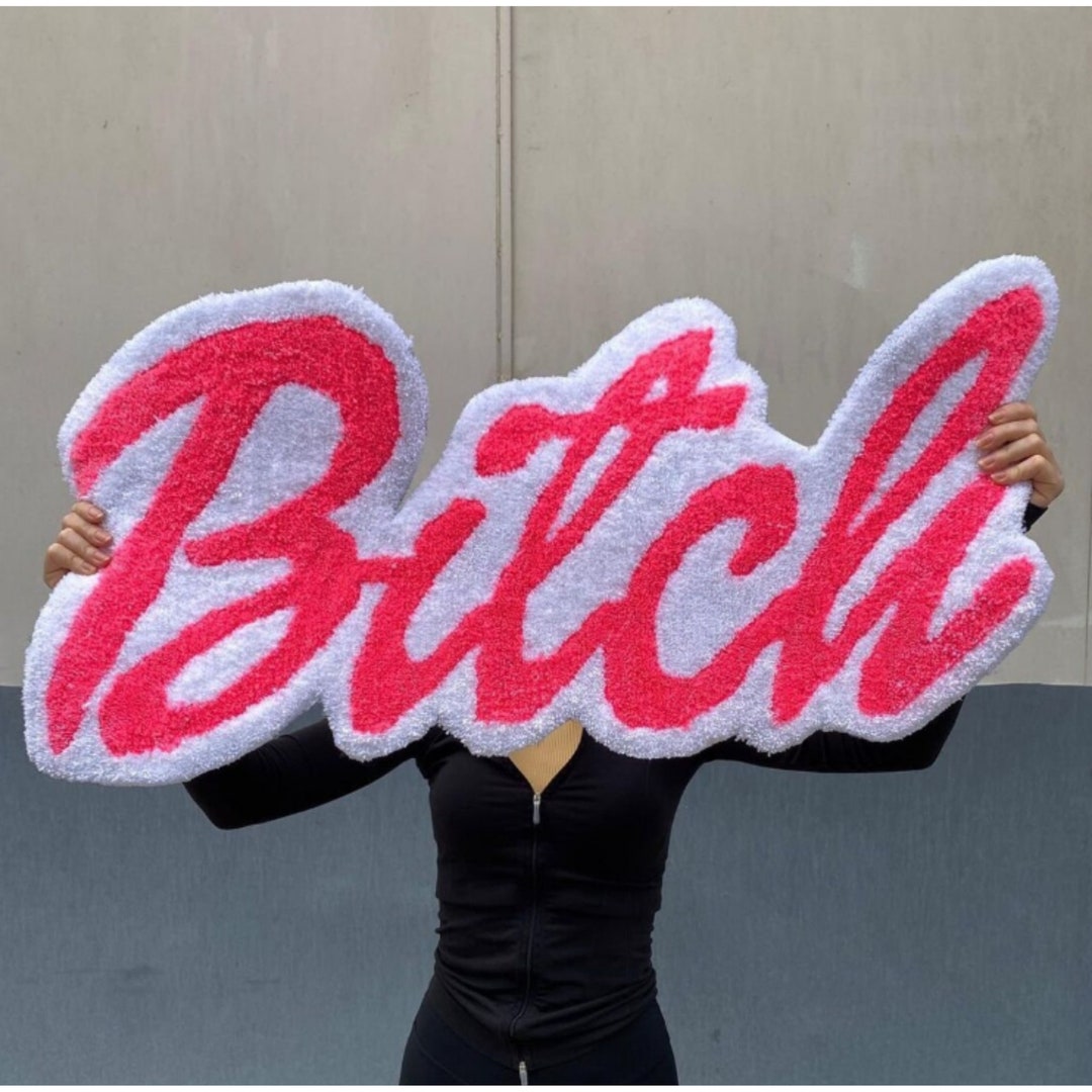 Bitch Tufted Rug Barbie Rug Pink Custom Rug - Etsy