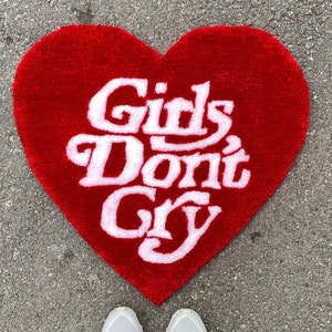 Girls Don’t Cry Love Tufted Rug | Custom Tufting - Etsy