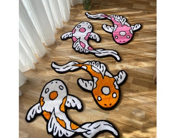 Koi Yin Yang Fish Rug Custom Asian Tufted Rug - Etsy