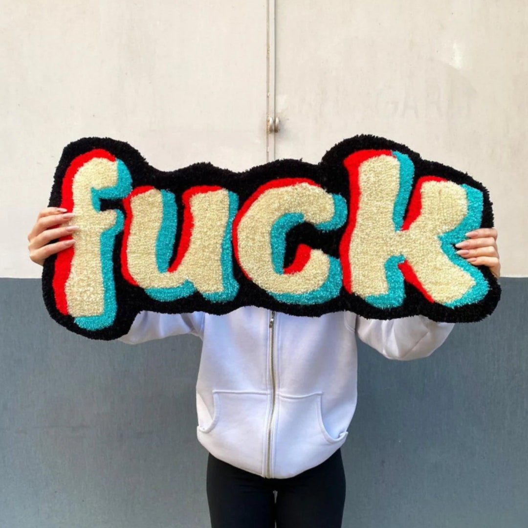 Fuck Tufted Rug Custom Text Rug Tufting Handmade - Etsy