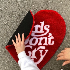 Girls Don’t Cry Love Tufted Rug | Custom Tufting - Etsy