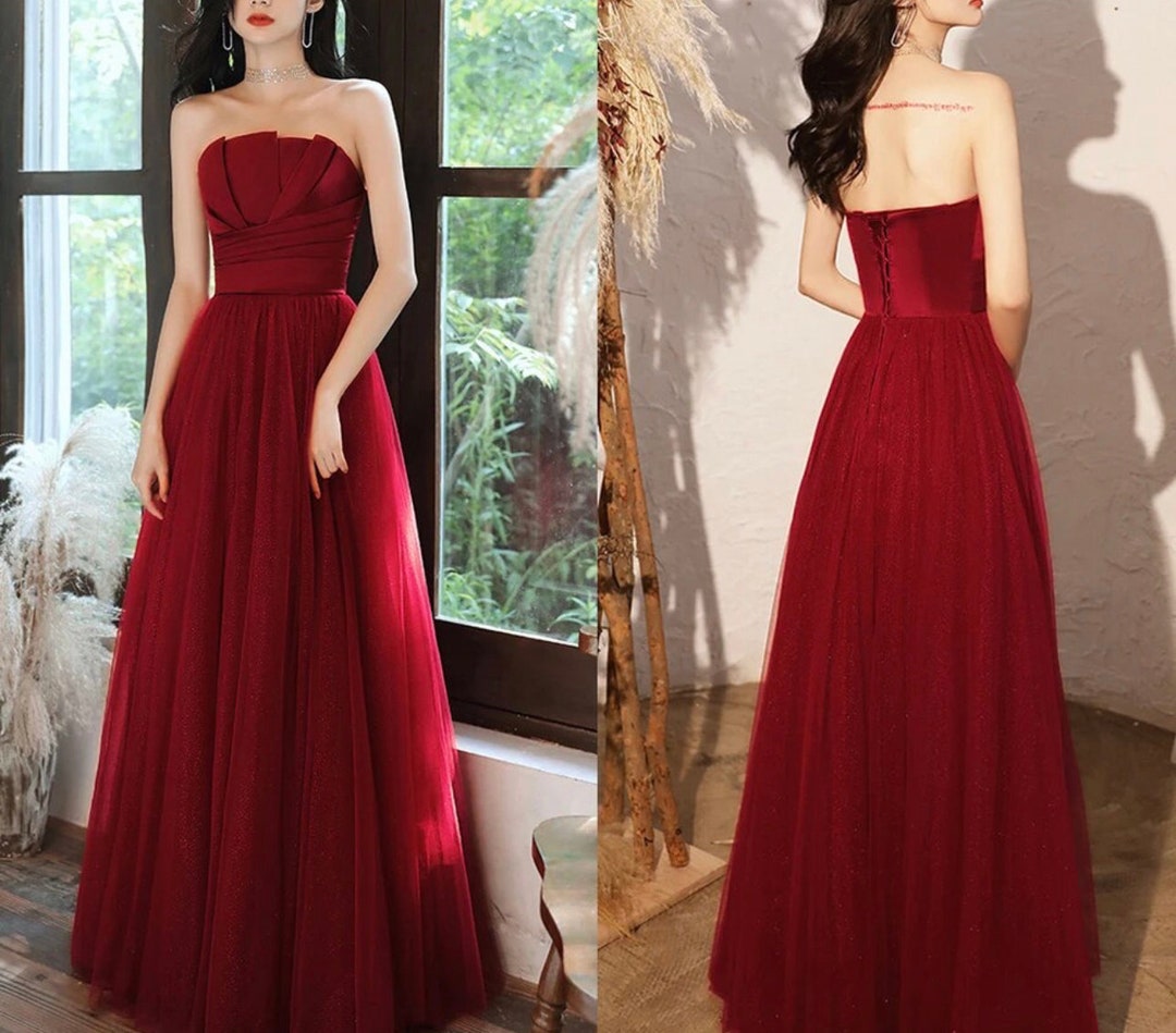 Royal Red Prom Dress Classy Prom Dress A Line Formal Dress - Etsy