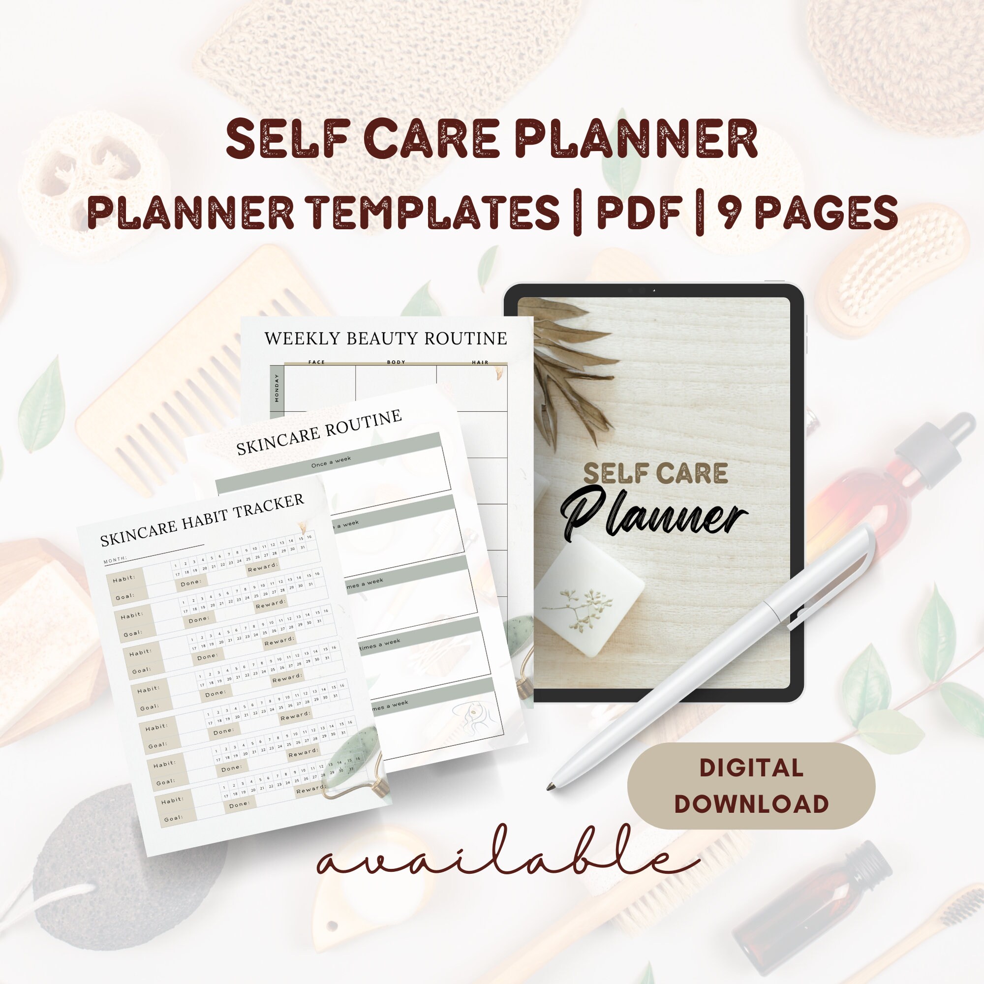 SELF CARE PLANNER | Self Care Tracker | Self Care Checklist | Self Care ...