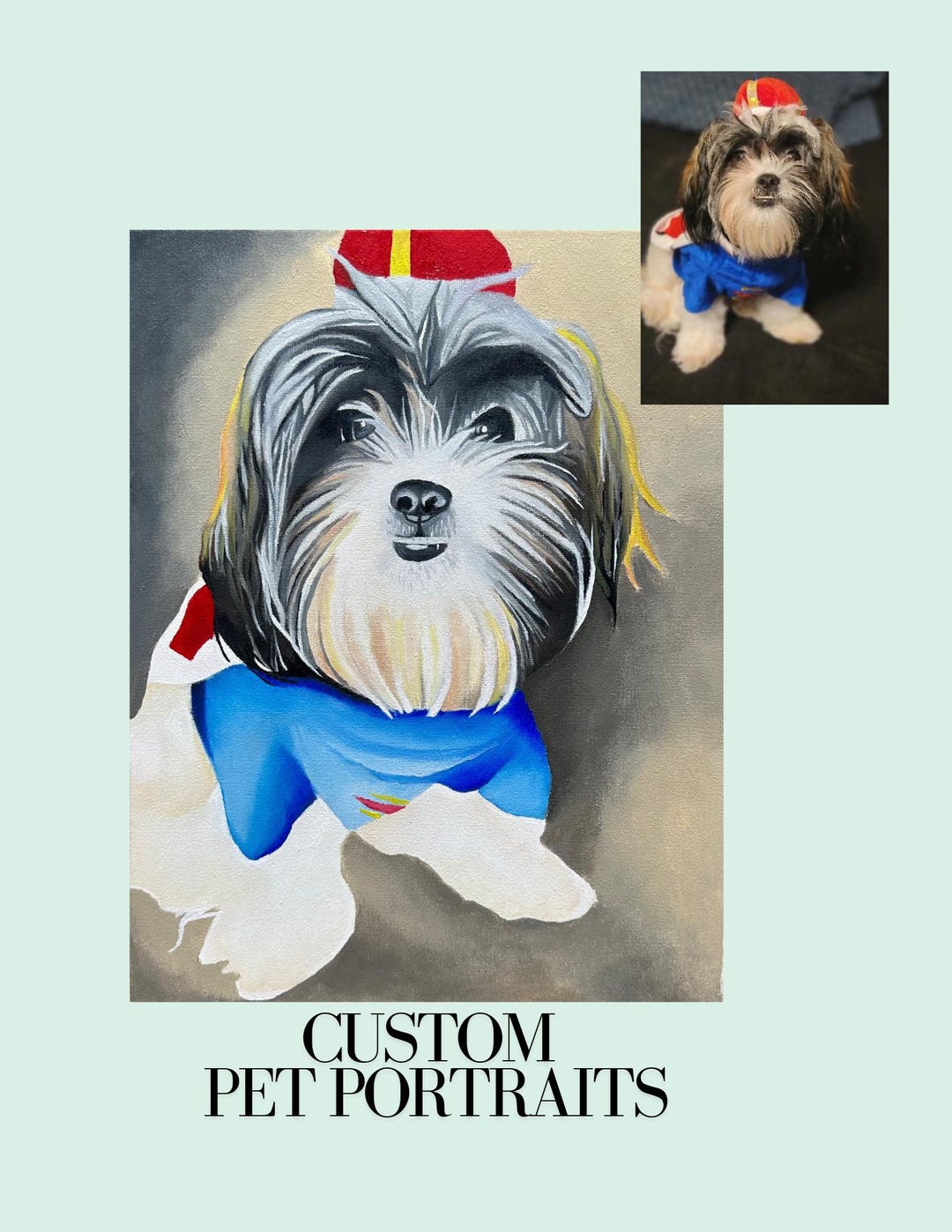 Custom Pet Portraits, Handmade Painting, Memorable Gift, Acrylic Pet ...