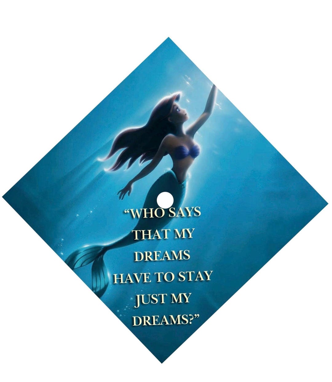 Ariel Grad Cap Topper, Digital Grad Cap, Memorable Gift, Little Mermaid ...