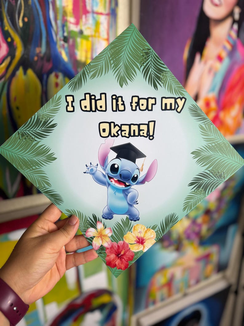Lilo & Stitch Grad Cap Topper, High Quality Printed Topper, Graduation ...