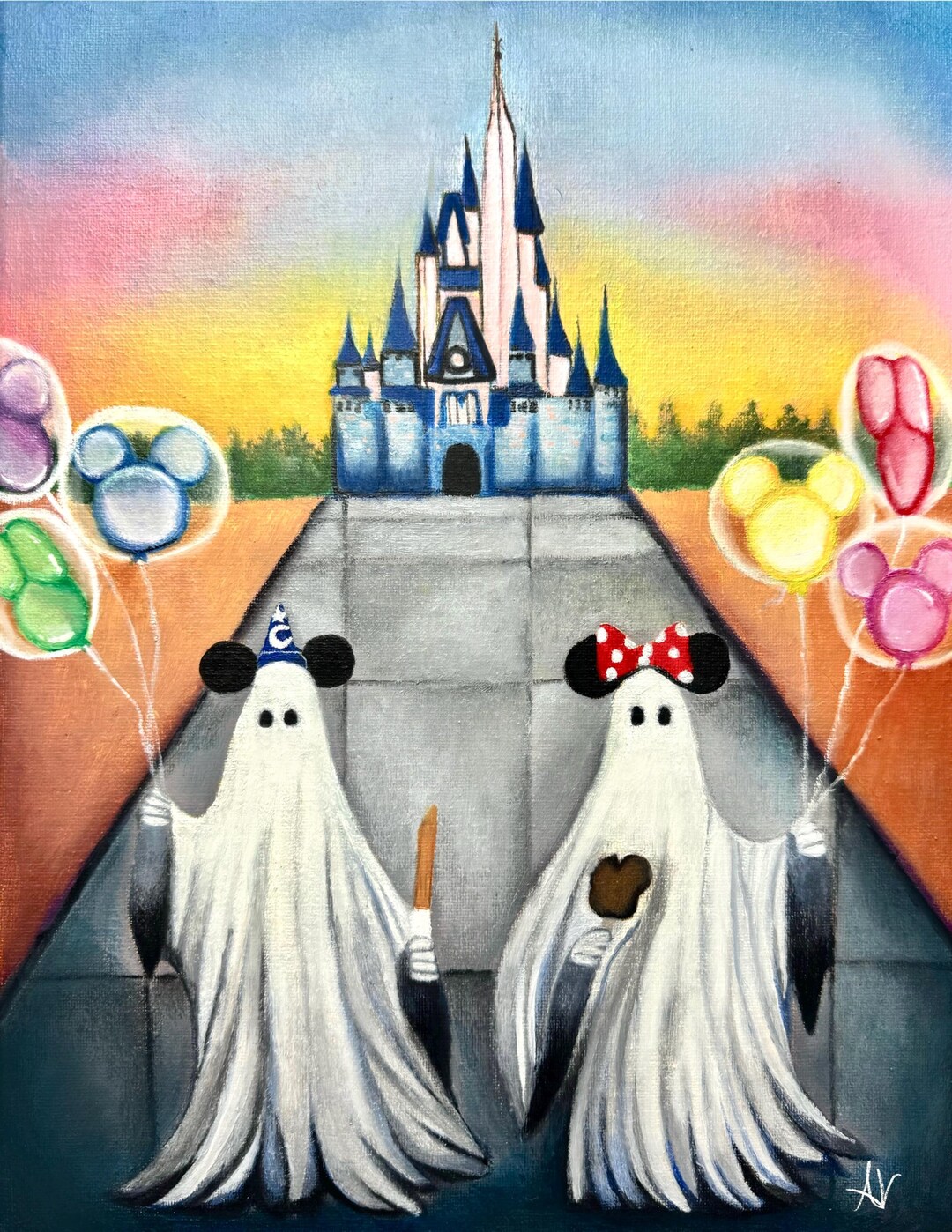Ghost in Disneyland Fine Art Print, Ghost Art, Disney Fan Art - Etsy
