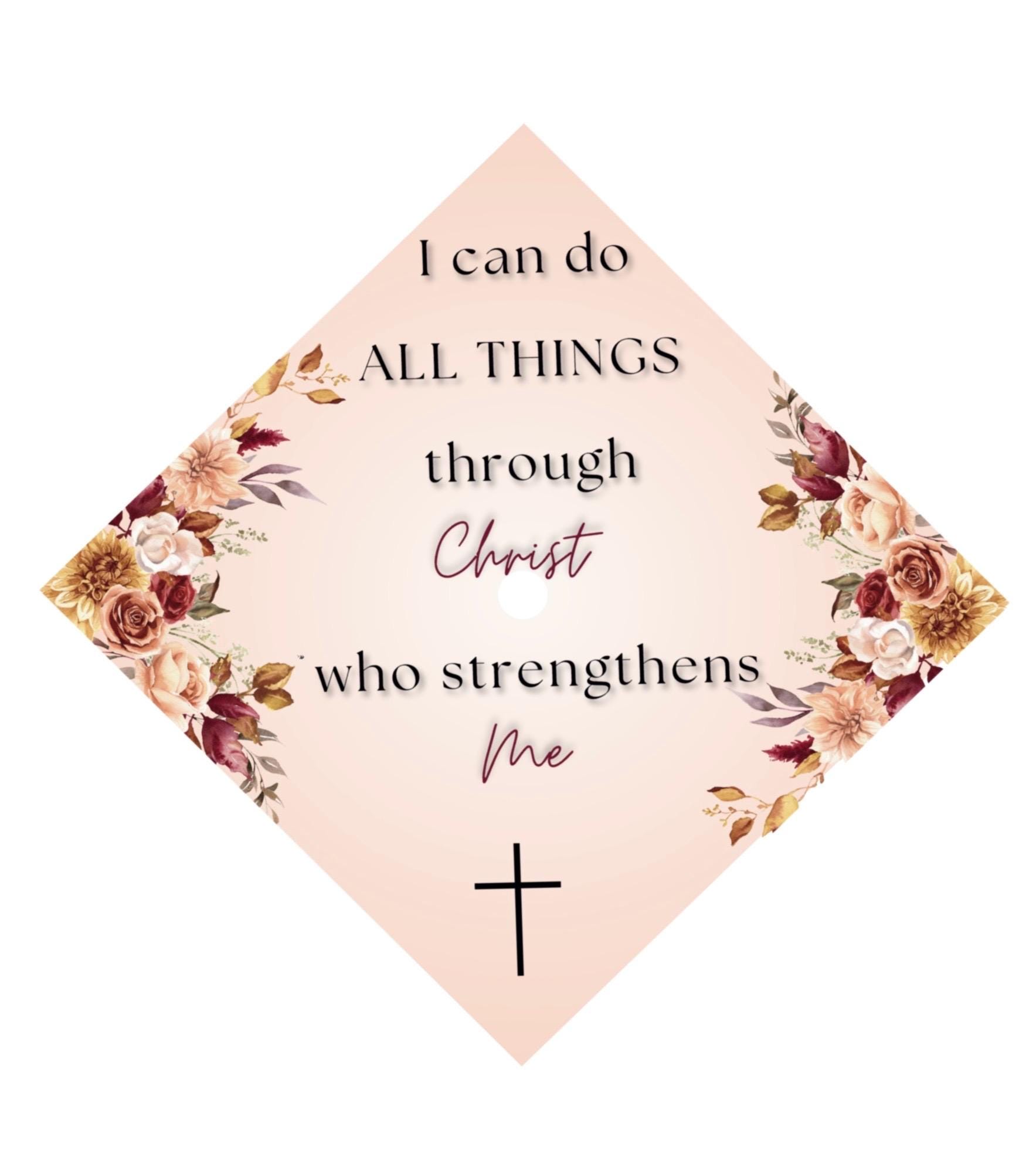 Bible Verse Grad Cap, Grad Cap Topper, High Quality Grad Cap, Religion ...