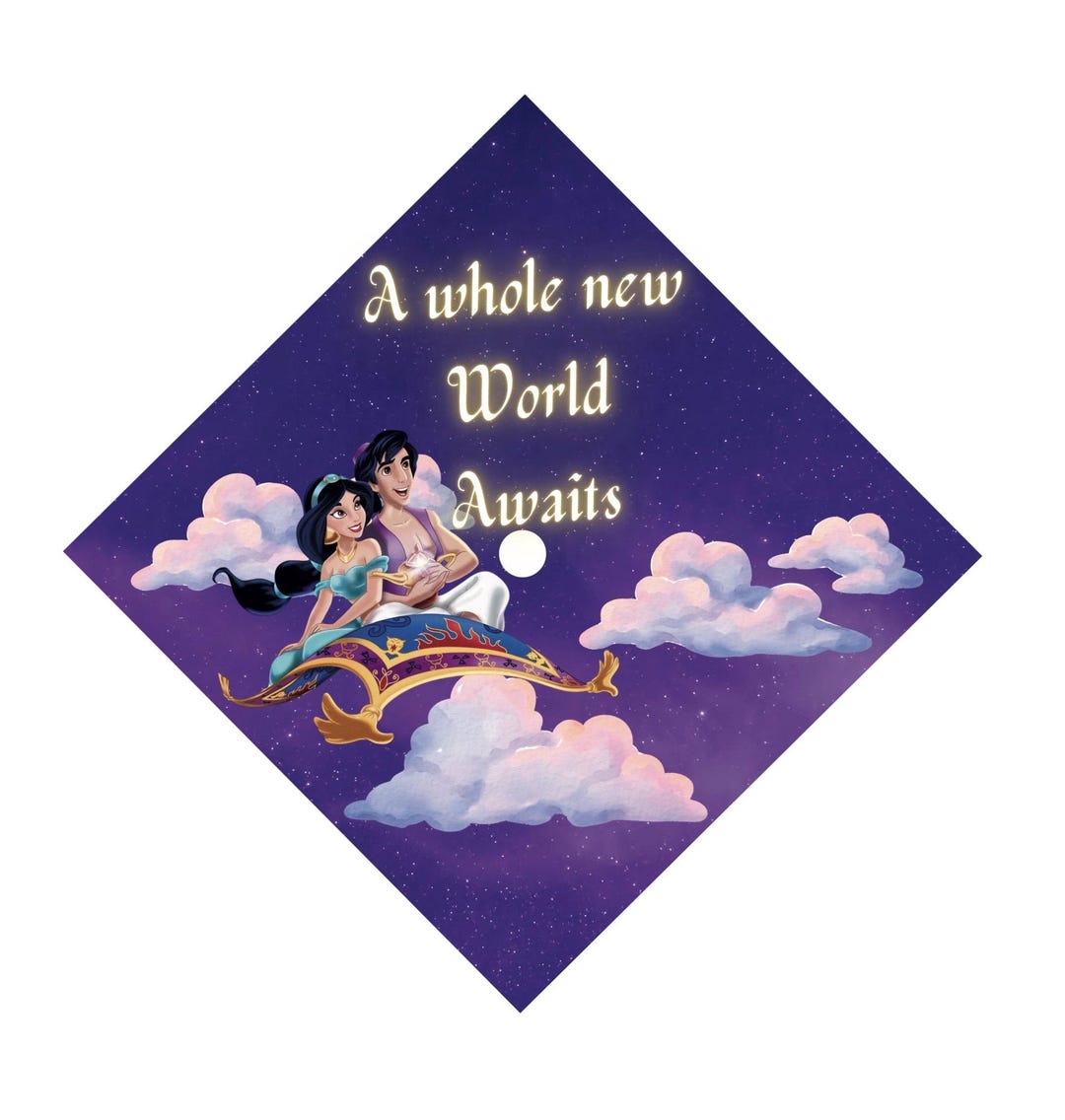 Jasmine Grad Cap Topper, Disney Princess Grad Cap, High Quality ...