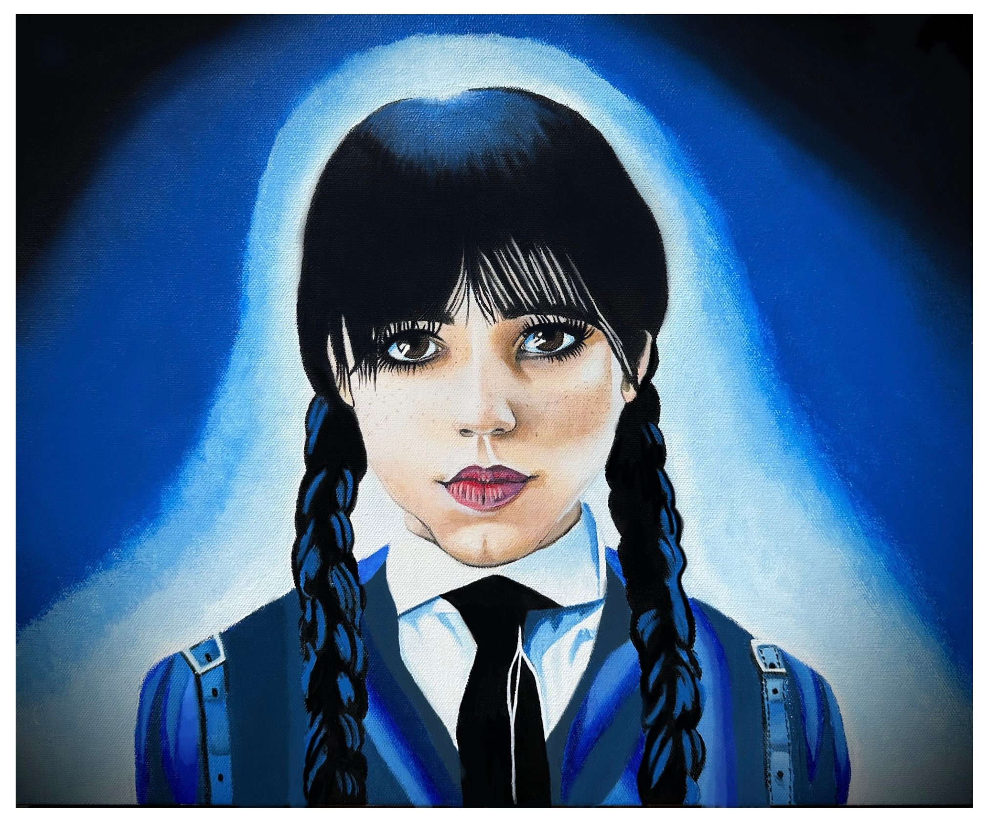 Wednesday Addams Original Painting, Gallery Wrapped Canvas, 16x20 , Fan ...