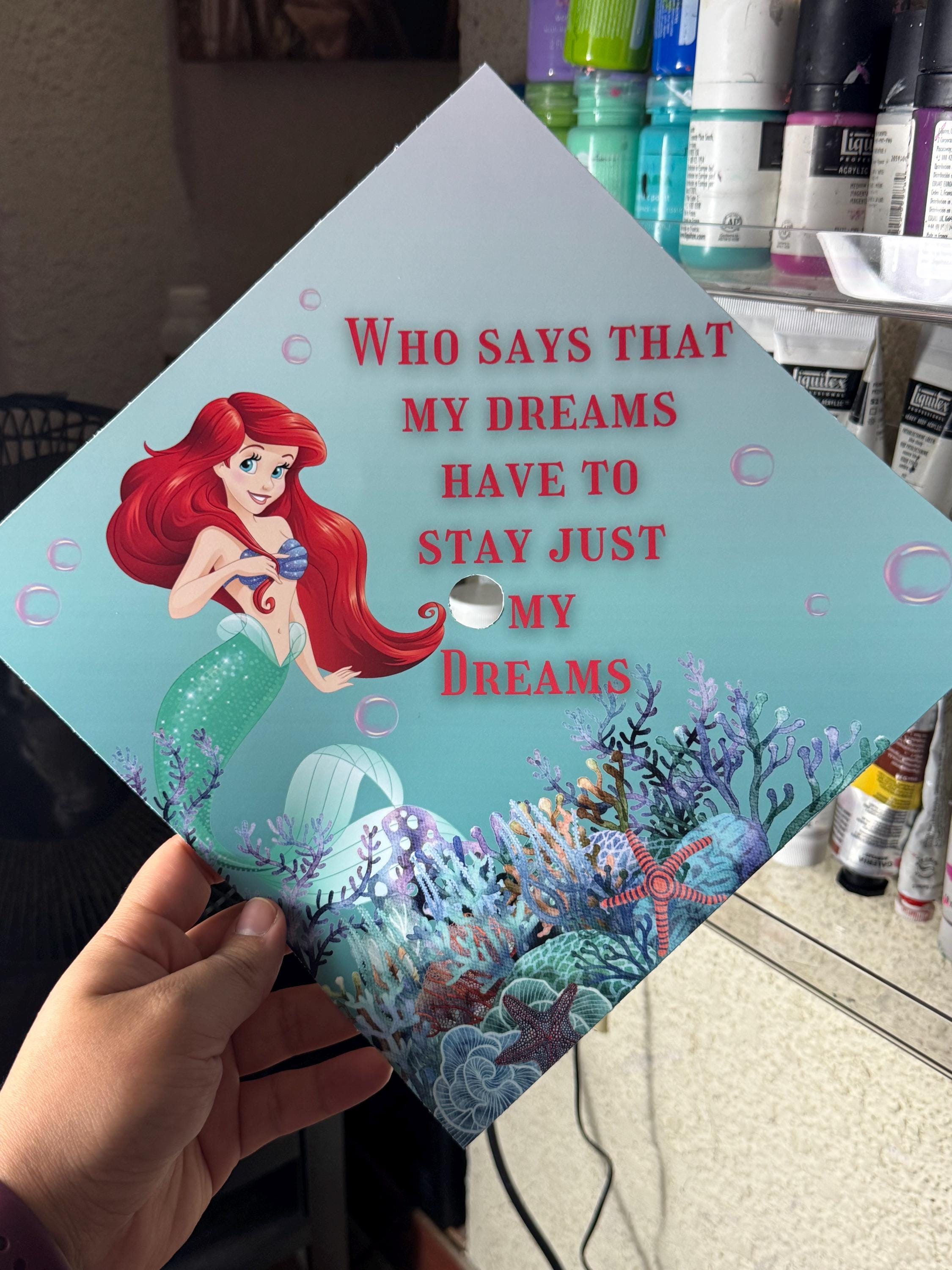 Ariel Grad Cap Topper, Digital Grad Cap, Memorable Gift, Little Mermaid ...