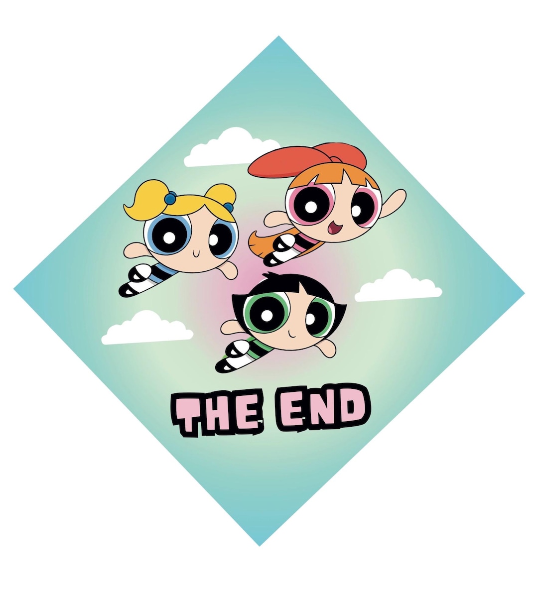 Powerpuff Girls Grad Cap Topper, “THE END ” High Quality Printed Topper ...