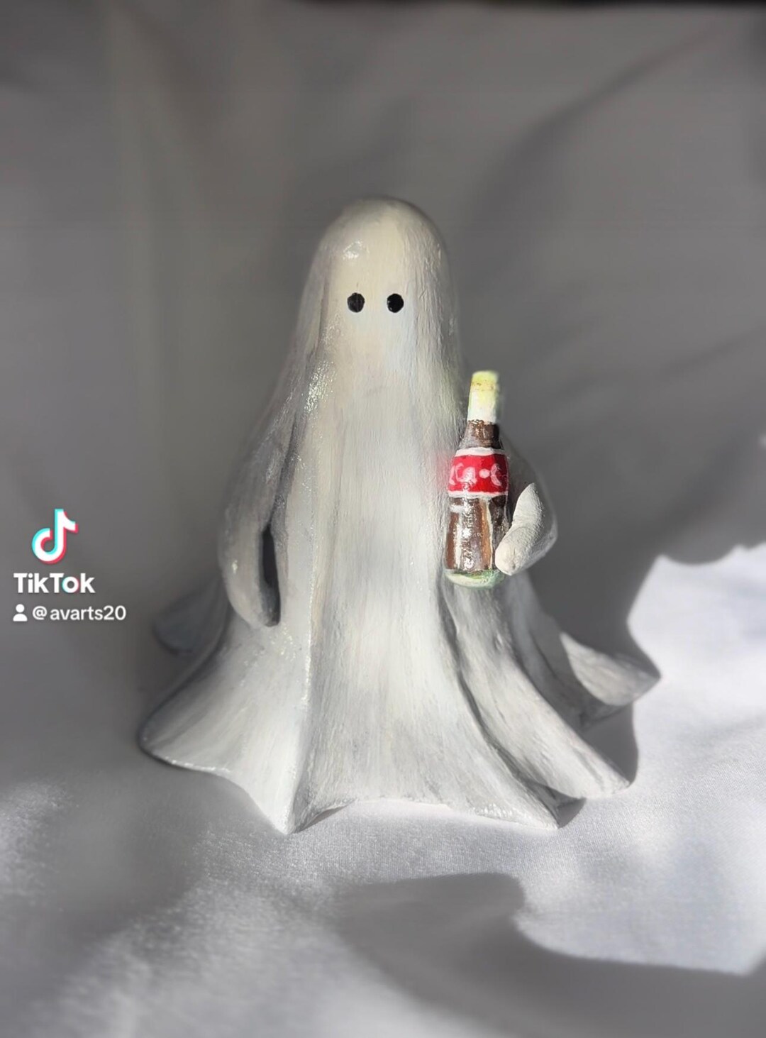Ghost Holding Coke Sculpture, Clay Art , Figurines, Gift Idea - Etsy