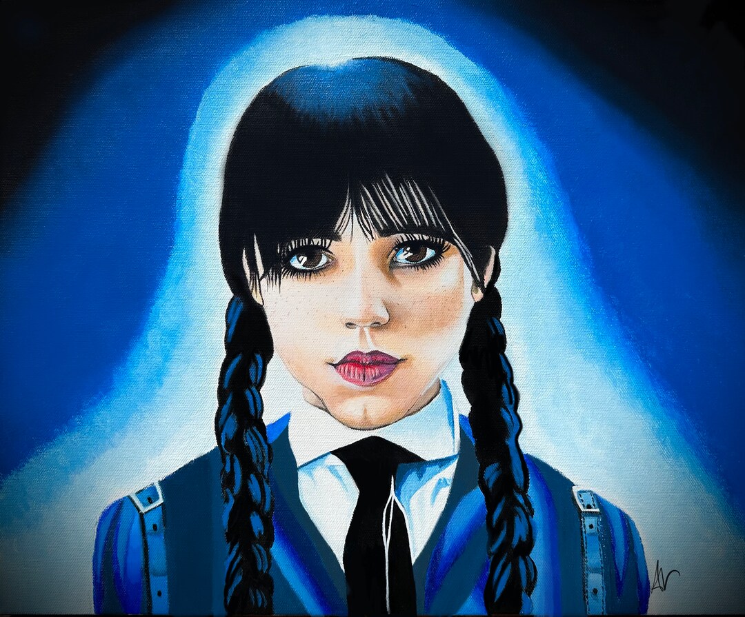 Wednesday Addams Digital Art , Acrylic Painting, Portraits, Home Decor ...