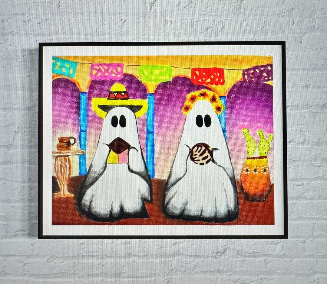 Cute Mexican Ghost, Fine Art Print, Halloween Art, Mexican Ghost Trend ...