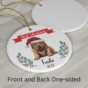 Shar Pei First Christmas Ornament, Personalized Dog Christmas Ornament ...