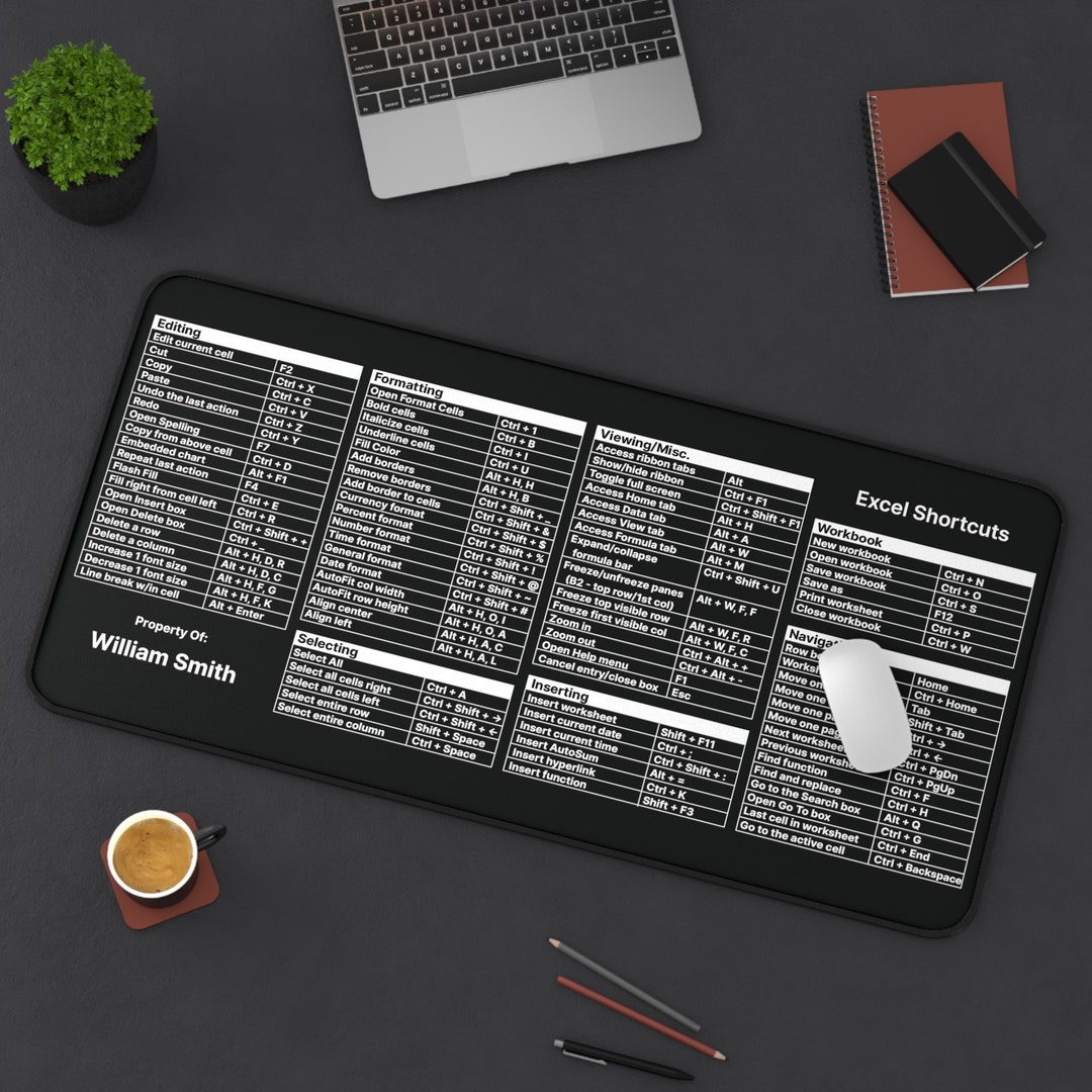 Excel Shortcuts Desk Mats, Keyboard Shortcuts, Excel Cheat Sheet ...