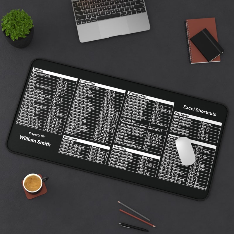 Excel Shortcut Mouse Pad - Etsy