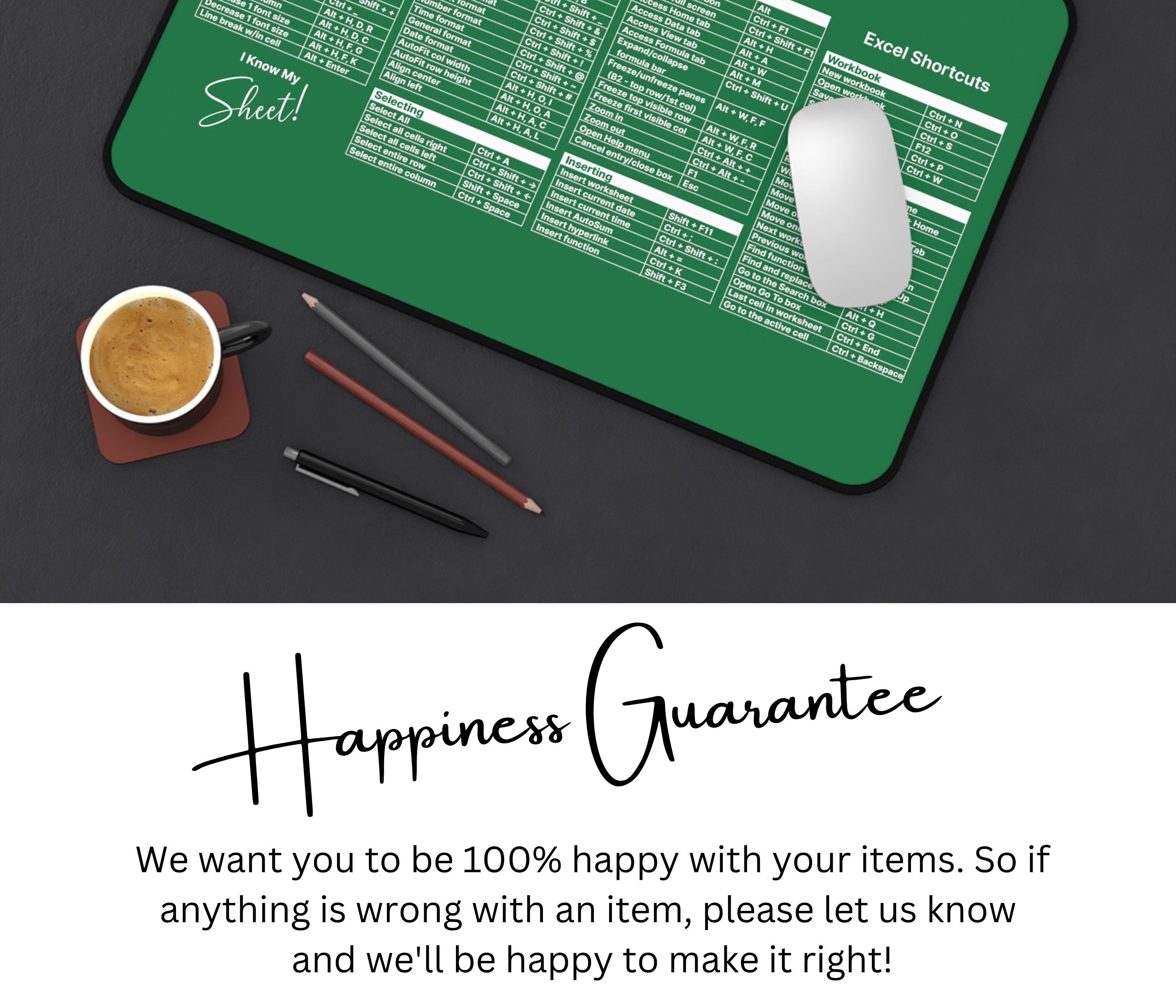 Excel Shortcuts Desk Mats, Keyboard Shortcuts, Excel Cheat Sheet ...