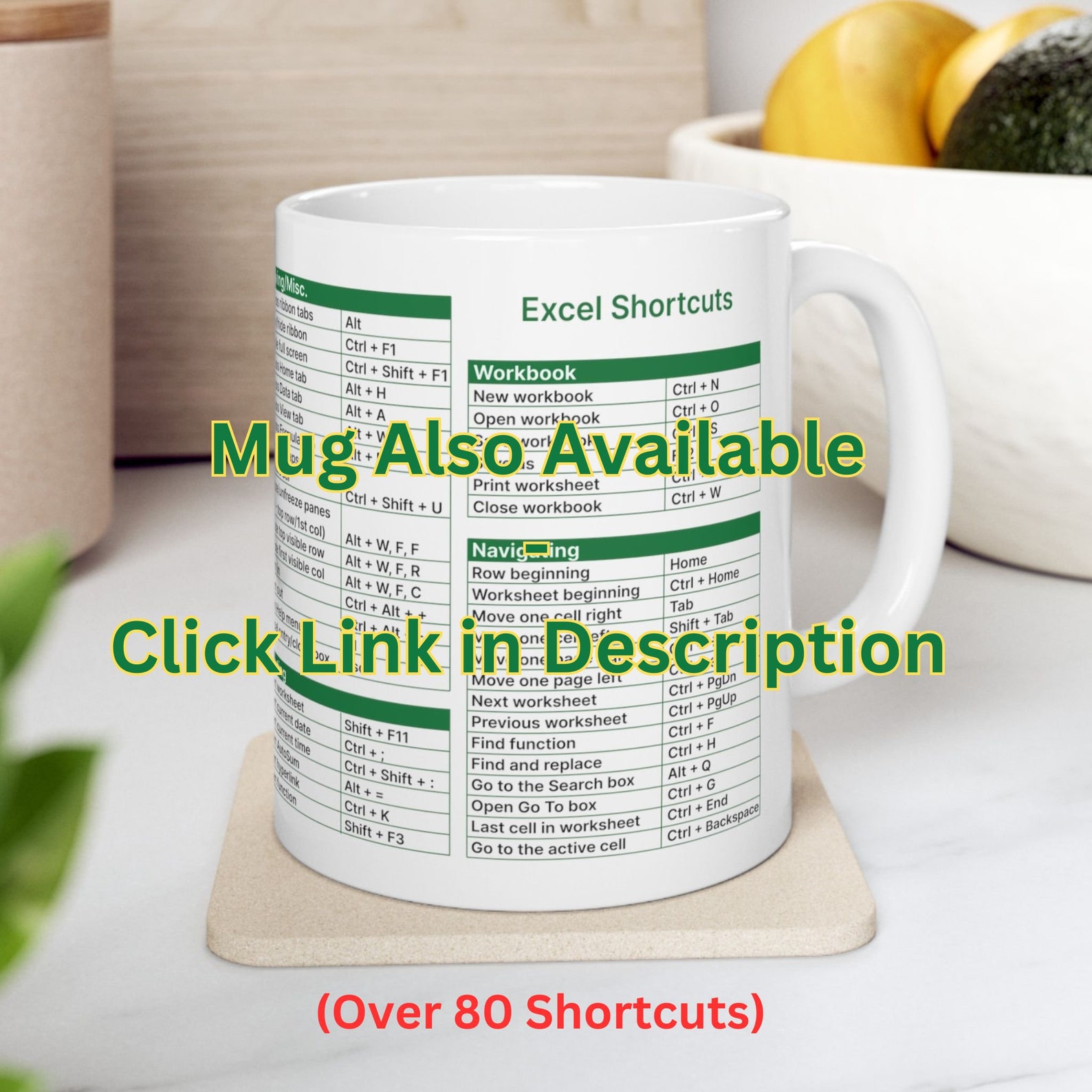 Excel Shortcuts Sticker, Keyboard Shortcuts, Spreadsheet Productivity ...