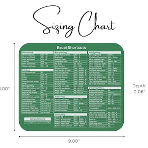 Excel Shortcuts Mouse Pad, Keyboard Shortcuts, Employee Gift, White ...