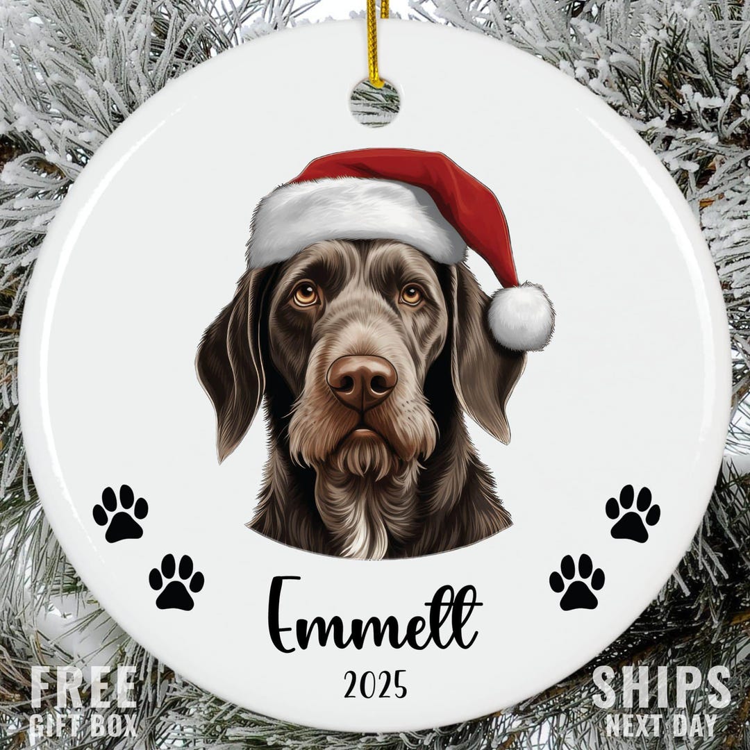 German Wirehaired Pointer Christmas Ornament Personalized With Name ...