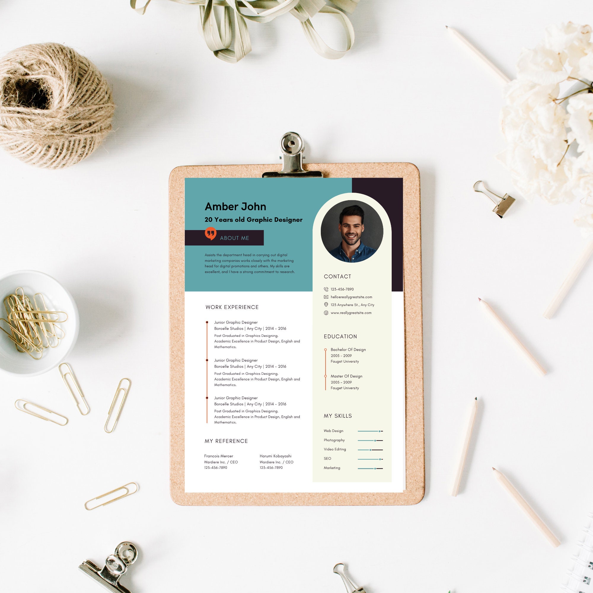 White Modern Professional Resume Crafty Resumes Creative CV Resume the ...