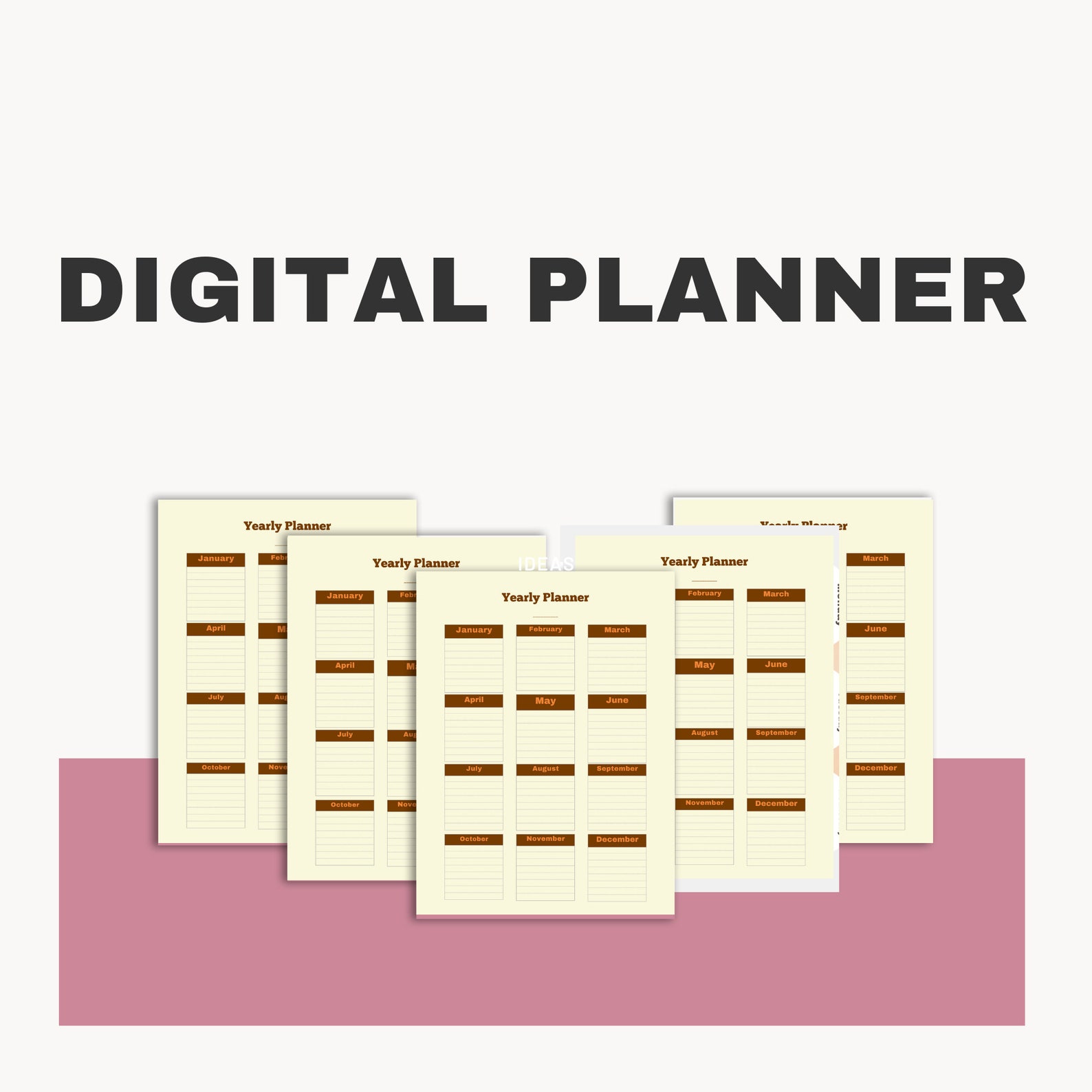 Yearly Overview Printable Planner, Yearly Planner, Year at a Glance ...