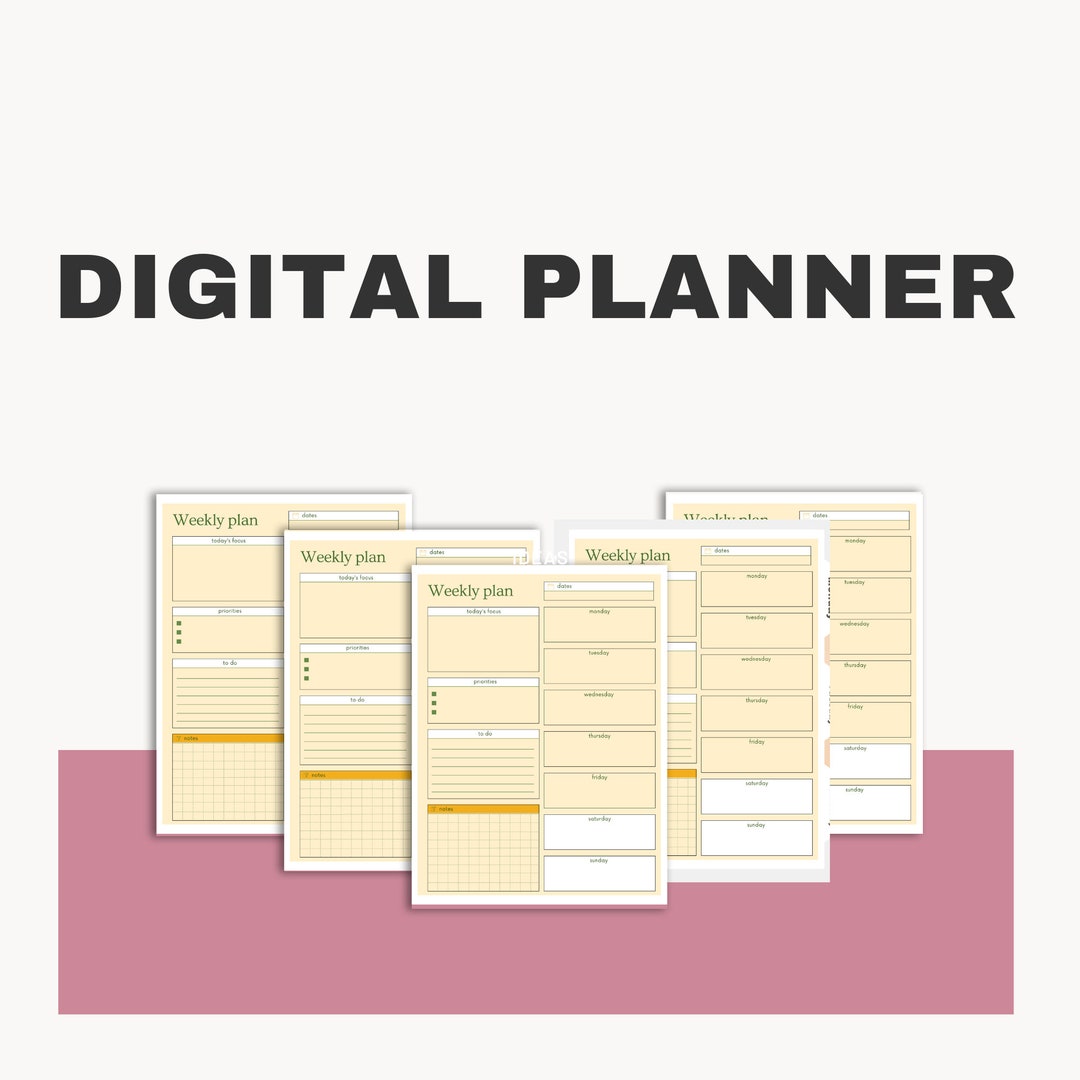 Weekly Planner Printable to Do List, Minimal Weekly Schedule, Weekly ...