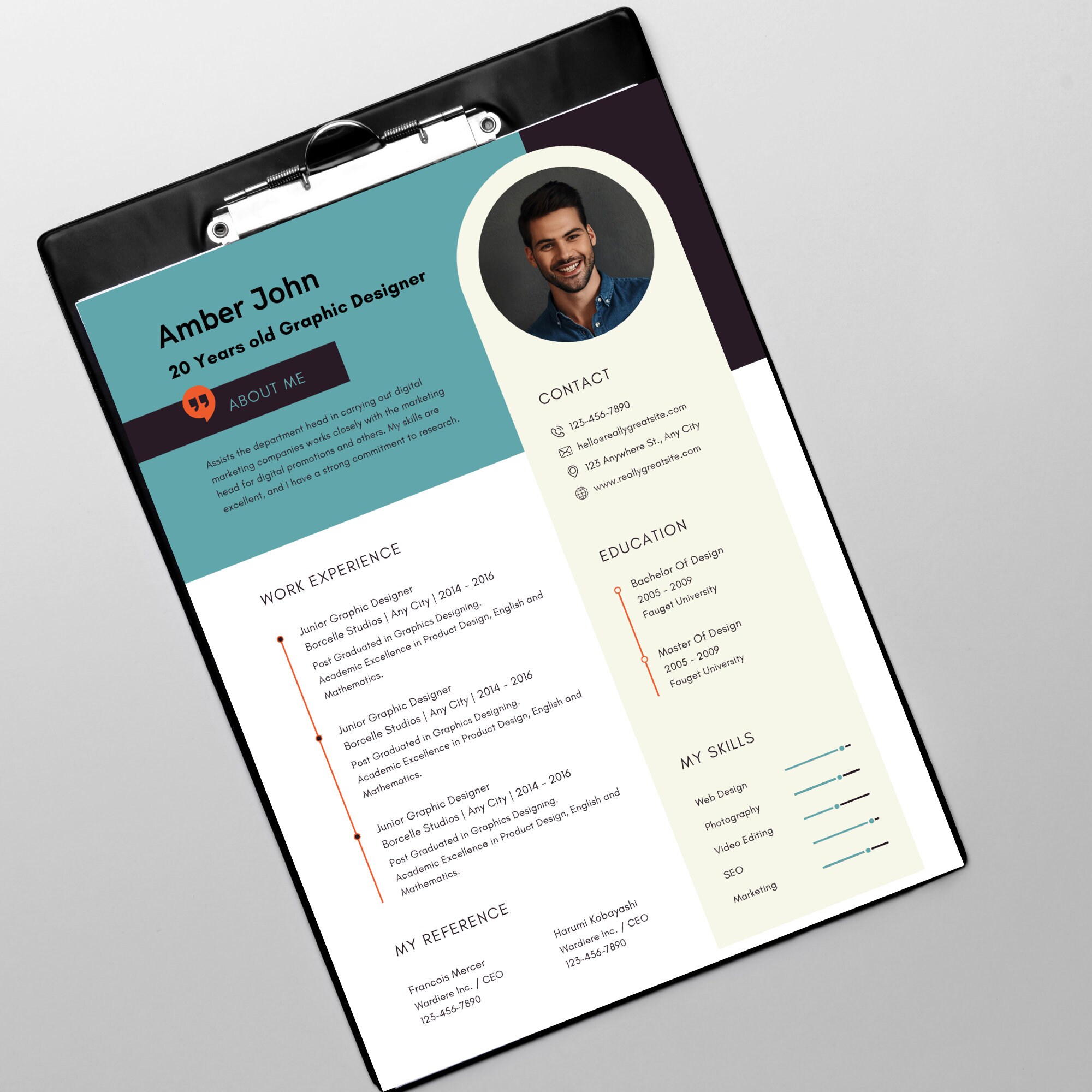 White Modern Professional Resume Crafty Resumes Creative CV Resume the ...