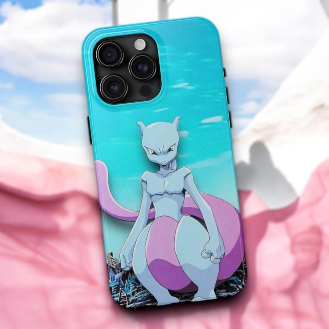 Vintage 151 Mewtwo Pokemon iPhone Case Unique iPhone 16, 15, 14 Pro Max ...