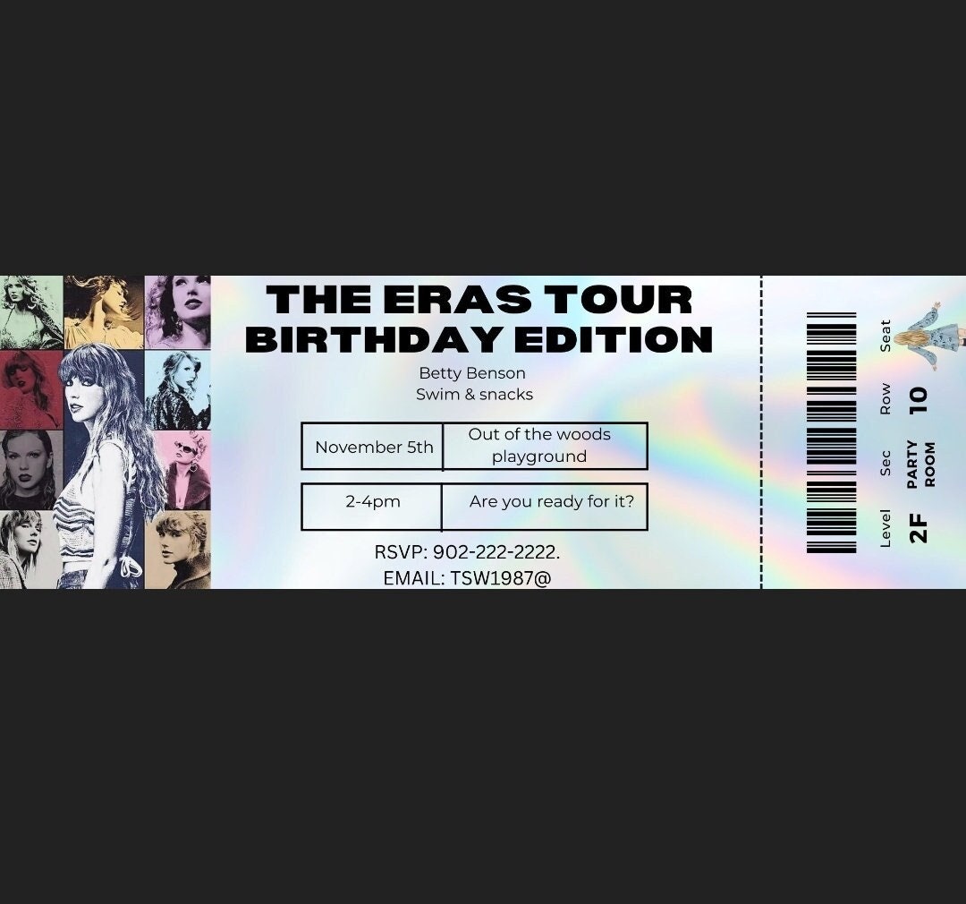 Eras Tour Birthday Invitation - Etsy