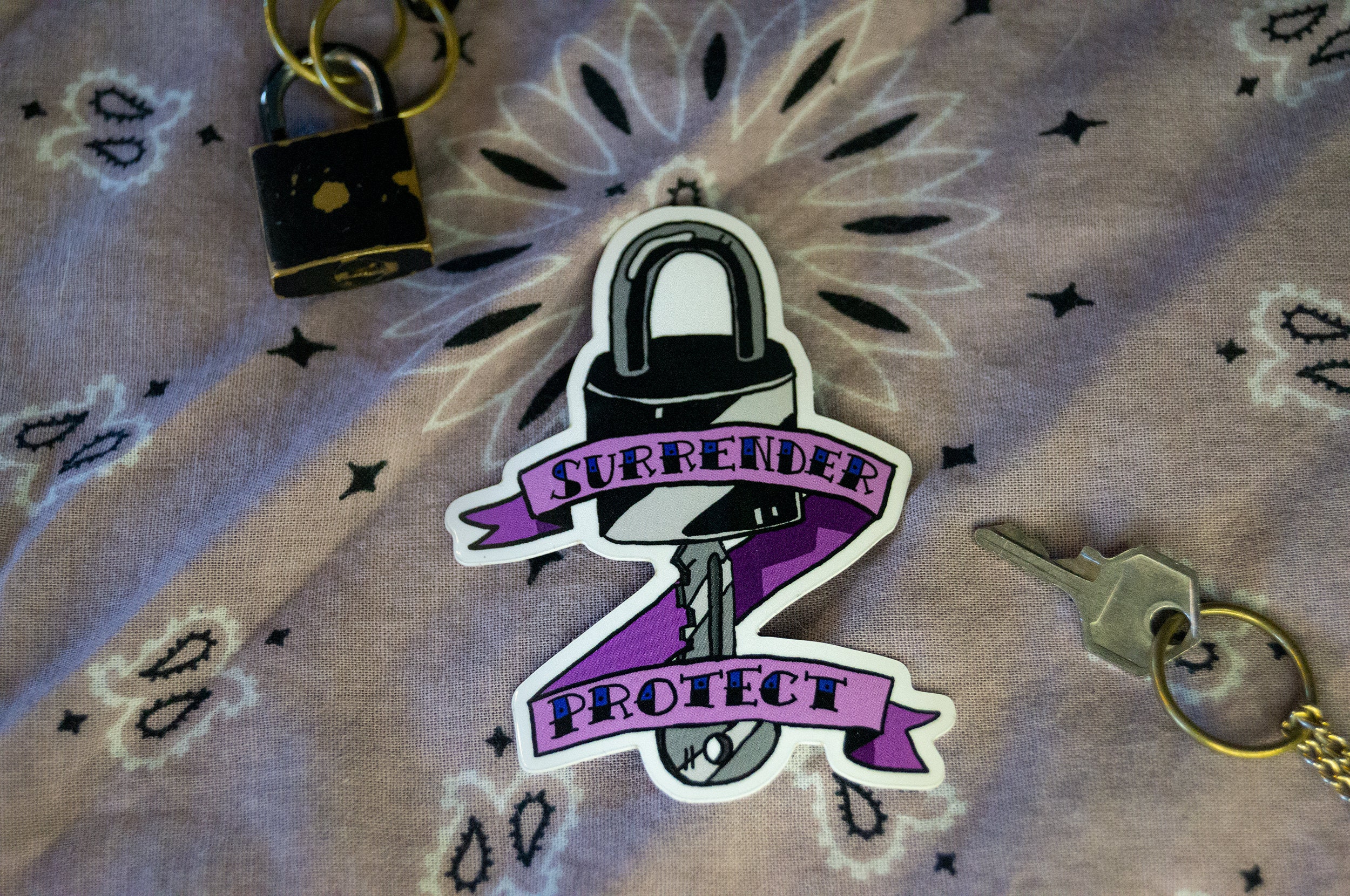 Lock and Key Sticker - Etsy