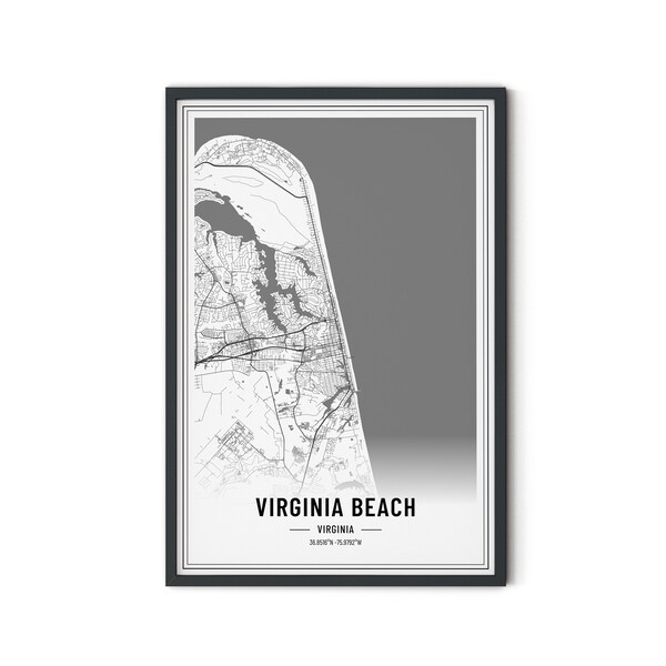 Virginia Beach Map - Etsy