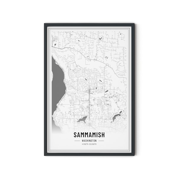 Sammamish Map Poster - Etsy Hong Kong