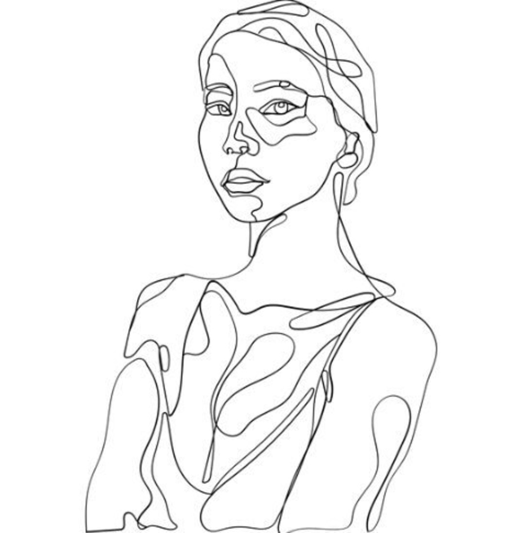Ancient Girl One Line Art - Etsy