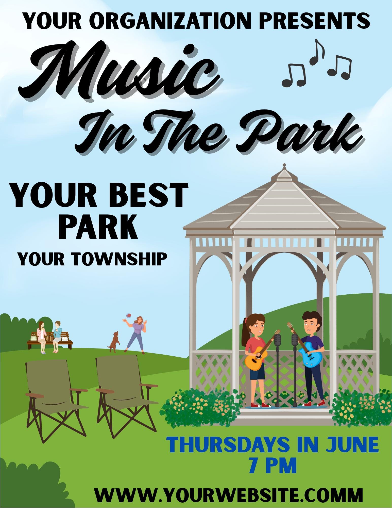 Music in the Park Flyer Template - Etsy