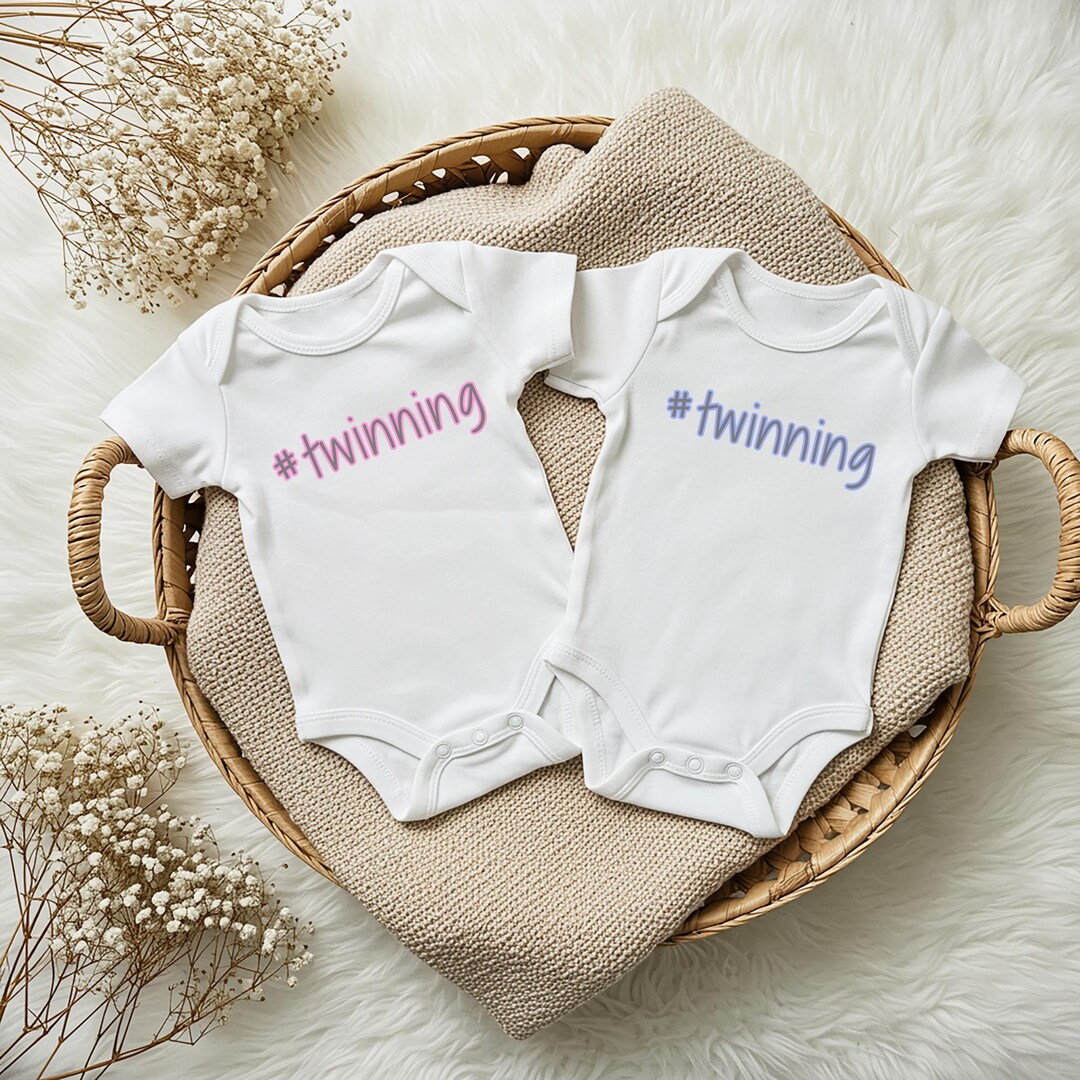 Hashtag Twinning Cotton Jersey Twins Onesies, Baby Shower Gift - Etsy