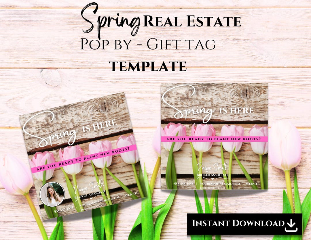Realtor Gift Tags Spring Marketing: Seasonal Real Estate Pop by Cards ...